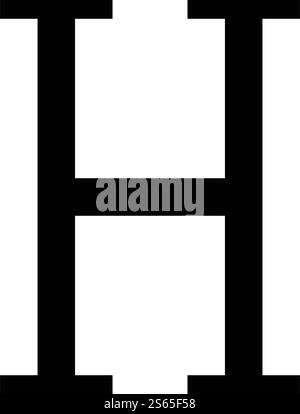 Eta greek symbol capital letter uppercase font icon outline black color ...