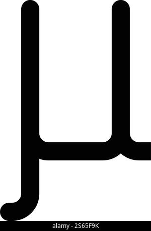 Mu greek symbol small letter lowercase font icon outline set white ...