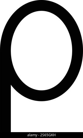 Rho greek symbol small letter lowercase font icon outline set black ...
