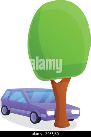 Car hit tree, accident or crash on road vector Stock Vector Image & Art ...