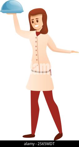 Chef presenting restaurant menu on board. Food concept cartoon vector ...