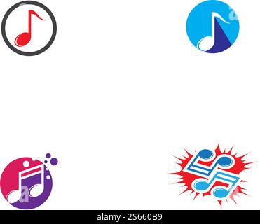 Set Musik note Logo Template vector symbol nature Stock Vector Image ...