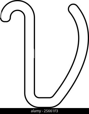 Upsilon greek symbol small letter lowercase font icon outline set black ...