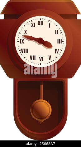 Antique old style cartoon pendulum clock cartoon set, vector clock ...