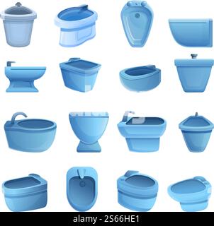 Set of WC and sanitary pictogram icons including male, female, unisex ...