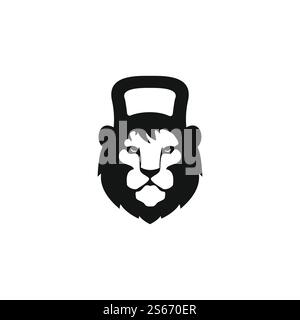 Gym lion logo template design. Fitness gym badge illustration Stock ...