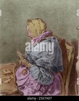Portrait of Madame Geoffrin - Marie Therese Rodet (1699-1777 Stock ...
