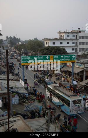 Buses in Bhitamode, the Nepal – India Border, ferry thousands of Indian ...