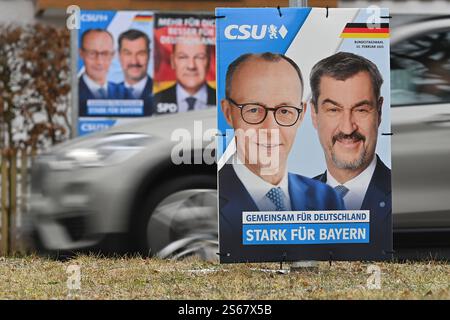 Wahlplakat der CDU CSU und der SPD in Bayern vor der Wahl 2024. *** CDU ...