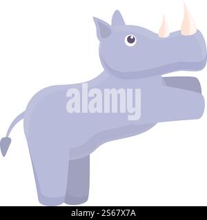 Lazy rhino icon. Cartoon of lazy rhino vector icon for web design ...