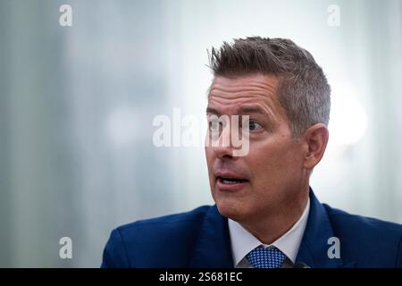 Sean Duffy, President Trump's new Secretary of Transportation waits to ...