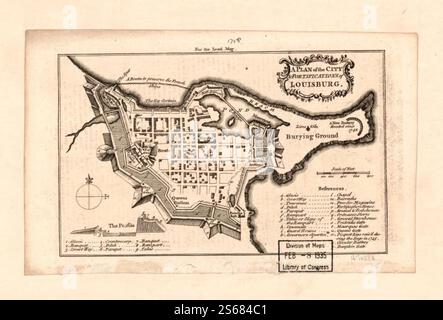 A plan of the city, and fortifications, of Louisburg , Fortification ...
