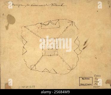 Design for Governor's Island. 1760 by Montrésor John Stock Photo - Alamy
