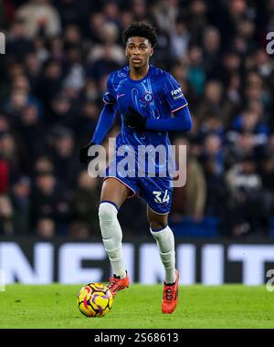 Chelsea’s Josh Acheampong during the Premier League match at Stamford ...