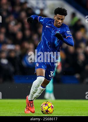 Chelsea’s Josh Acheampong during the Premier League match at Stamford ...