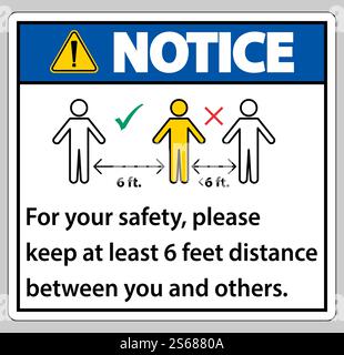 Notice Keep 6 Feet Distance,For your safety,please keep at least 6 feet ...