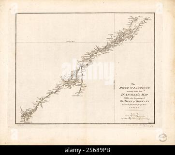 The river St. Lawrence, 1780 by Anville Jean Baptiste Bourguignon d ...