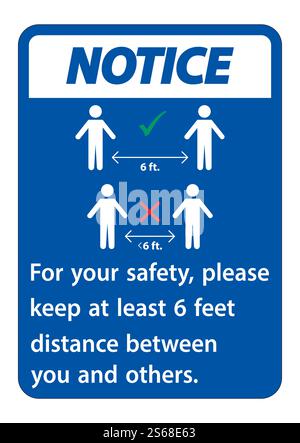 Notice Keep 6 Feet Distance,For your safety,please keep at least 6 feet ...