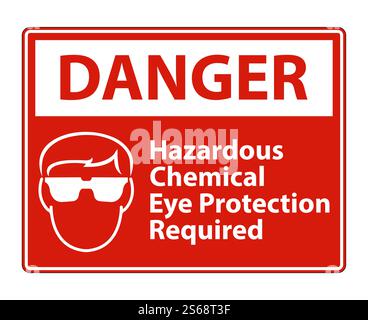 Danger Hazardous Chemical Eye Protection Required Symbol Sign Isolate ...