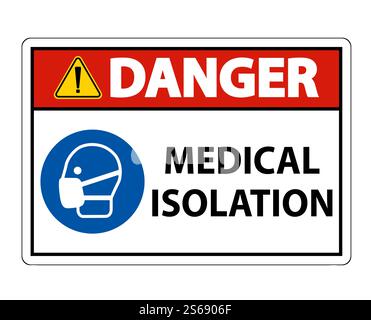 Danger Medical Isolation Sign Isolate On White Background,Vector ...