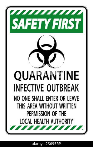 Safety First Quarantine Infective Outbreak Sign Isolate on transparent ...