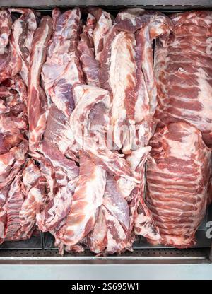 Raw marinated pork ribs ready for cooking Stock Photo - Alamy