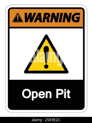 Warning Open Pit Symbol Sign Isolate On White Background,Vector ...