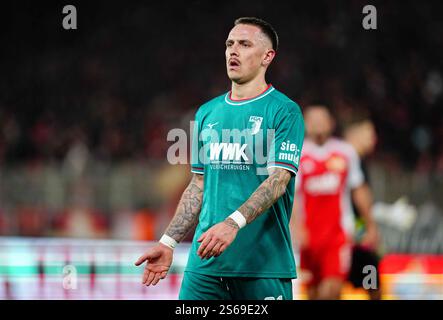 January 15 2025: Phillip Tietz of FC Augsburg and Danilho Doekhi of ...