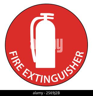 Fire Extinguisher Floor Sign on white background Stock Vector Image ...