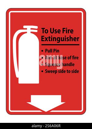 Symbol How To Use Fire Extinguisher Sign Isolate On White Background ...