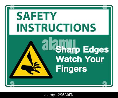 Safety instructions Sharp Edges Watch Your Fingers Symbol Sign Isolate ...