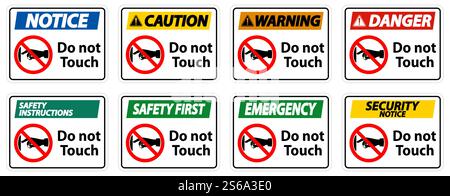 do not touch sign label on transparent background Stock Vector Image ...