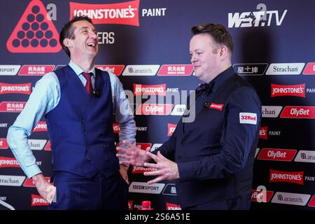 Neil Robertson being interviewed by Rob Walker after the first round ...
