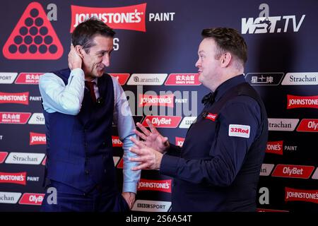 Neil Robertson being interviewed by Rob Walker after the first round ...