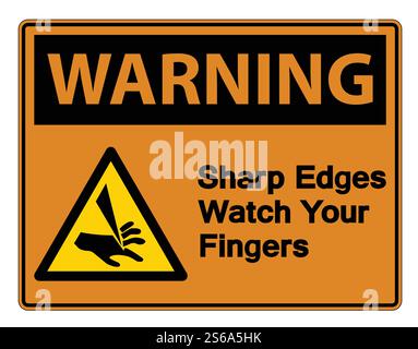 Waring Sharp Edges Watch Your Fingers Symbol Sign Isolate On White ...