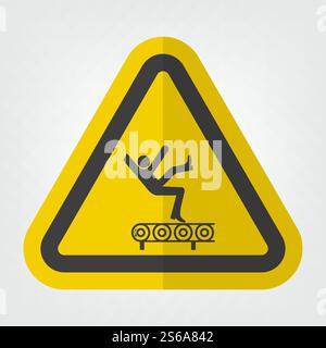 Fall Hazard From Conveyor Symbol Sign Isolate on White Background ...