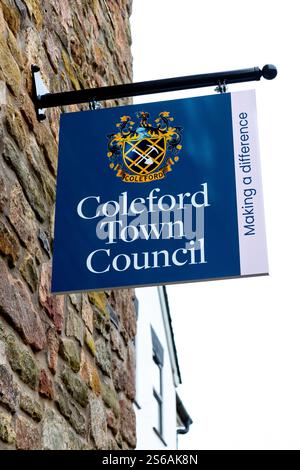 Coleford Town Council Signage, Coleford, Gloucestershire, UK Stock ...