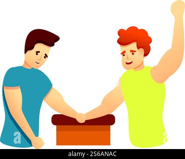 Effort arm wrestling icon. Cartoon of effort arm wrestling vector icon ...