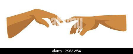 Renaissance symbol picture element human and god hands Stock Vector ...