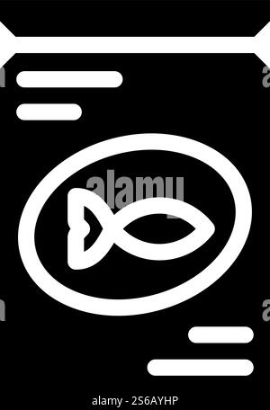 Cat food bag vector glyph icon. Pet animal sign. Graph symbol for pet ...