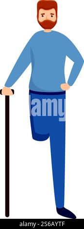 Disabled people man with amputated leg and woman with broken arm in ...