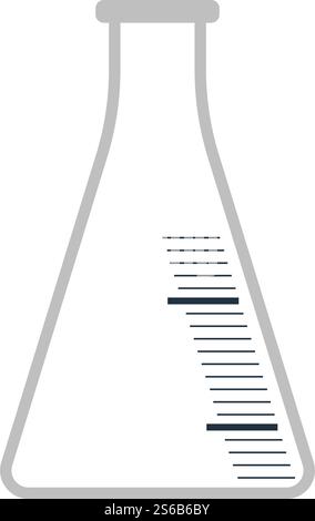 Icon of chemistry cone flask. Flat color design. Vector illustration ...