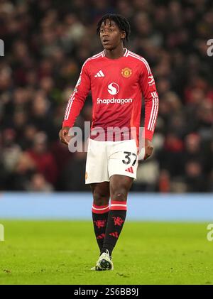 Manchester United's Kobbie Mainoo during a training session at Trafford ...