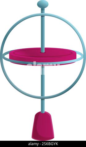 Metal gyroscope icon. Cartoon of metal gyroscope vector icon for web ...