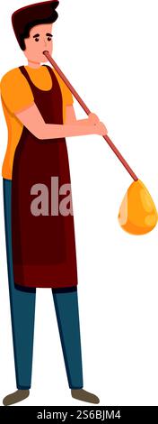 Glass blower icon. Cartoon of glass blower vector icon for web design ...