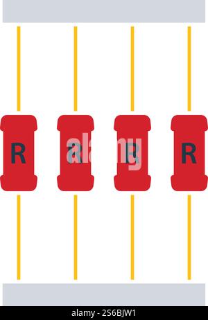 Resistor diagram icon flat vector. Electric circuit. Industry energy ...