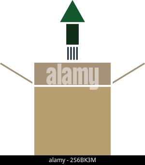 Product Release Icon. Flat color design. Startup series. Vector ...
