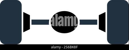 Car rear axle icon. Flat color design. Vector illustration Stock Vector ...