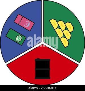 Oil, dollar and gold chart concept icon. Glossy button design. Vector ...
