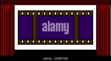Cinema Theater Auditorium Icon. Editable Bold Outline With Color Fill ...